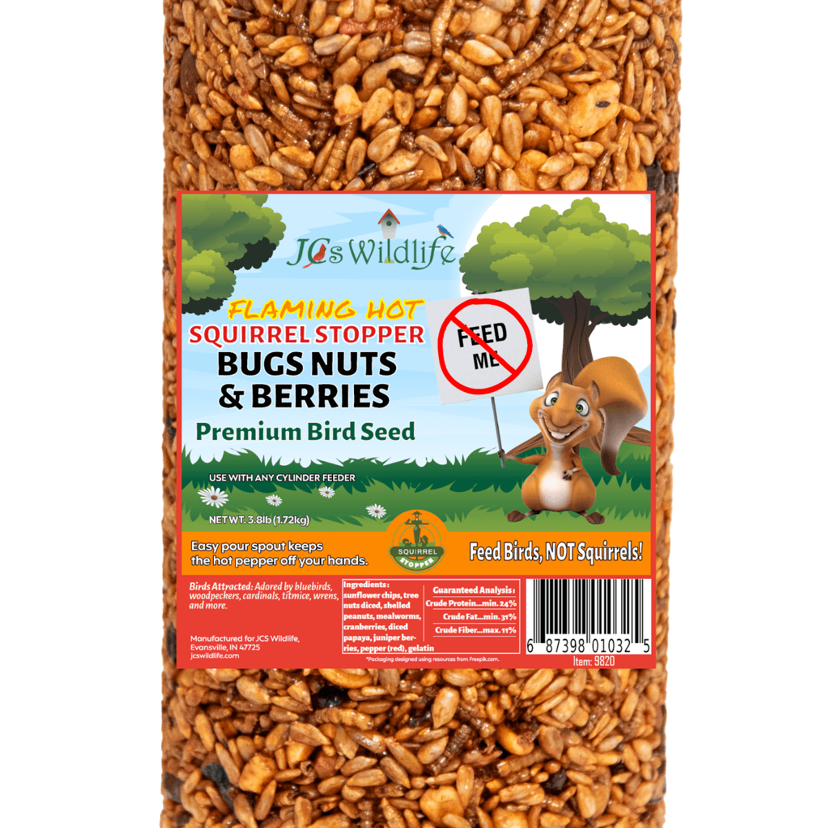 JCS Wildlife Hot Bugs Nuts & Berries Small Cylinder